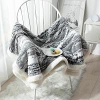 China Travel Agency's Logo Printed Lamb Velvet Quicksand Blanket for Corporate Welfare Gifts for sale
