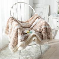 China Travel Agency's Logo Printed Lamb Velvet Quicksand Blanket for Corporate Welfare Gifts for sale