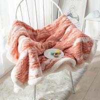 China Travel Agency's Logo Printed Lamb Velvet Quicksand Blanket for Corporate Welfare Gifts for sale