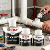China H&Y Hongye PVC Cement Pipe Adhesive 500ml Clear Grey Solvent Cement for Pipe Connection for sale