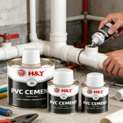 China H&Y Hongye PVC Cement Pipe Adhesive 500ml Clear Grey Solvent Cement for Pipe Connection for sale