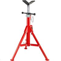 China V Head Pipe Stand 2500 lbs Load Capacity Adjustable Height 28-52 inch Carbon Steel for Pipe Threading Welding for sale