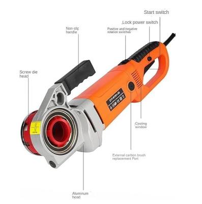 China 2300W Copper Motor Handheld Pipe Threading Machine 15-50mm Portable Electric Pipe Threader with Safety Lock for sale
