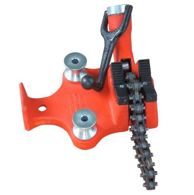 China STV402 Bench Chain Vise 1/8-6 Inch Heavy Duty Pipe Clamp Cast Steel Base for Threading Bending Cutting for sale