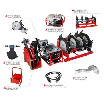 China 90mm-355mm PE HDPE Plastic Pipe Butt Fusion Welding Machine with Wheel Cart - 5350W Power, 270°C Heating for sale