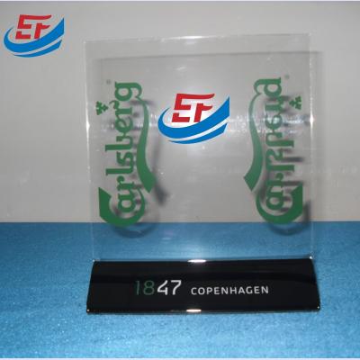 China Triangle Clear Acrylic Sign Holder for Table Card Menu or Drink Display for sale