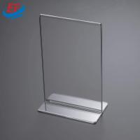 China Desktop T Shape Transparent Acrylic Promotional Page Display Stand for sale