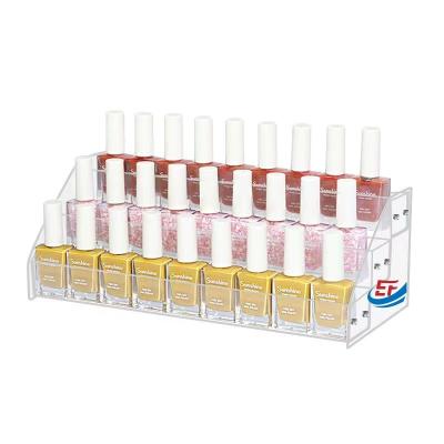 China Customized Cosmetics Display Stand Desktop Transparent Acrylic Nail Polish Organizer for sale