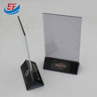 China Transparent Acrylic Menu Display Stand For Promotion advertising for sale