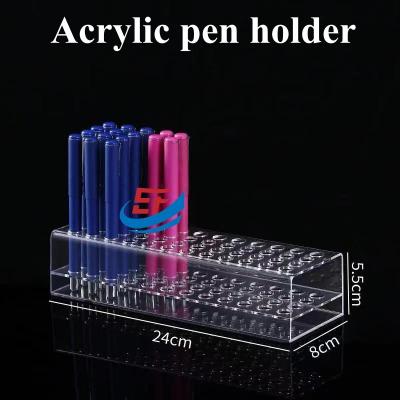 China Handmade Desktop Transparent 2 Layers Acrylic Pen Display Rack for sale