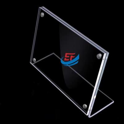China Perspex Poster Menu Holder Desktop Transparent Acrylic Leaflet Display Stand for sale
