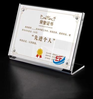 China Plexiglass Advertising Display Stand Free Standing Tabletop Acrylic Paper Holder A4 for sale