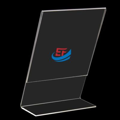 China A4 A5 A6 Transparent Desk Top L Shape Acrylic Sign Display Holder for sale