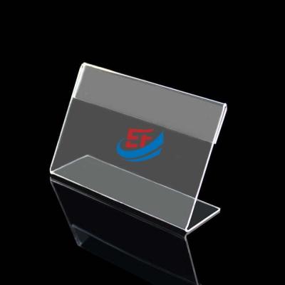 China Table Organizer Slanted L-Shape Acrylic Price Tag Label Display Stand for sale