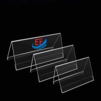 China Table Display V Shape Transparent Acrylic Blank Nameplate Holder For Office for sale