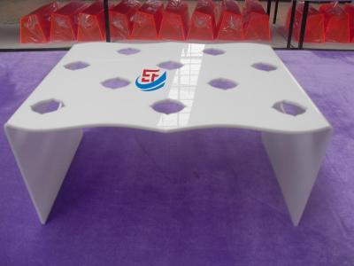 China Acrylic Food Serving Tray Desktop White Lucite Waffle Cone Display Stand for sale