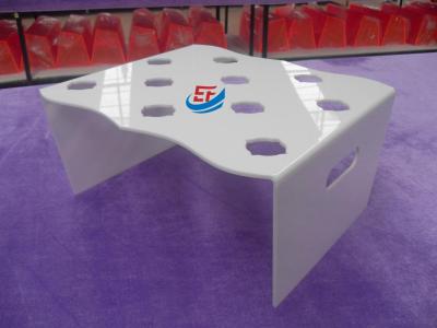 China Custom Plexiglass Cone Display Stand 10 Holes White Acrylic Hand Roll Holder for sale