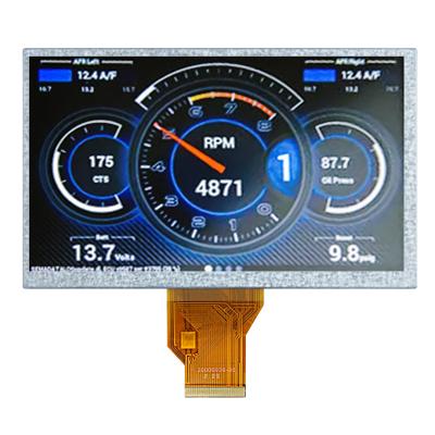 China 7 inch TFT LCD display with 800*480 Resolution and 250nits Brightness for sale