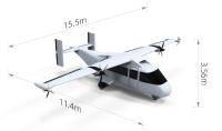 China High-Performance eCTOL Aircraft with 1200 kg Max Payload, 1000 km Range, and Hybrid Electric Propulsion for Special Missions for sale