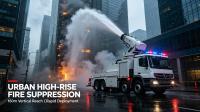 China 160m Vertical Reach Rapid Response Fire Water Cannon Truck with No Outrigger Support and 130 L/s Flow Rate for sale