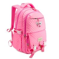 China ODM Pink Unisex School Bag Rucksack With Two Main Compartment for sale