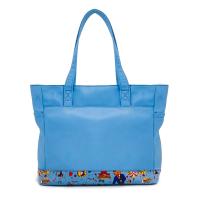 China Canvas Tote Bag Sling Bag , Digtal Printing Blue Crossbody Bag With Coin Pouch for sale