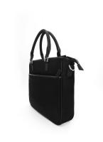 China Polyester Fabric Lined Crossbody Tote Handbag Black Color Multifunctional for sale