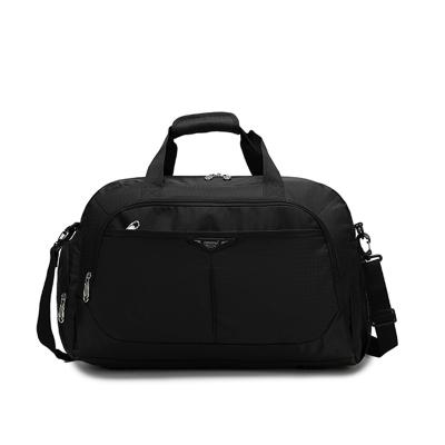 China Water Resistant Black Nylon Duffle Bag With Zipper Closure Adjustable Strap for sale