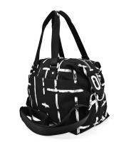 China Unisex Black Crossbody Bag Tote With Fabric Lining Double Handles for sale