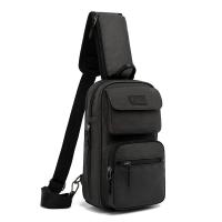 China Custom Zipper Closure Casual Crossbody Bag With Black Grey Color for sale