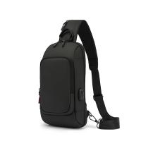 China Black Casual Shoulder Crossbody Bags With Zipper Closure Polyester Lining for sale