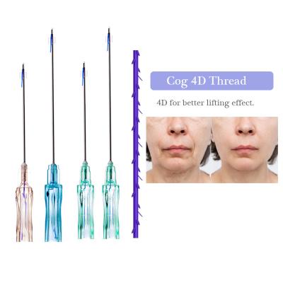 China mesotherapy absorbable korea long lasting effect fio pdo 4d cog sharp 19g 100mm lifting thread ultra for sale