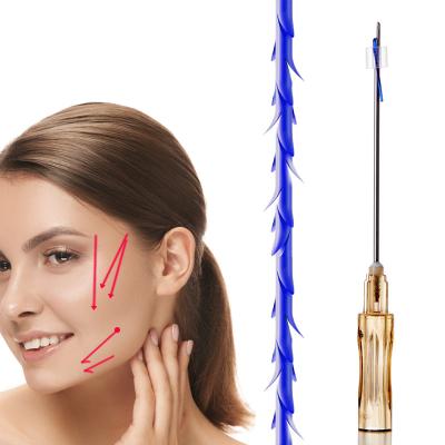 China beauty product syringe cosmetic collagen facial rejuvenation  lift pdo thread 6D cog  W blunt needle 19g 100mm for sale