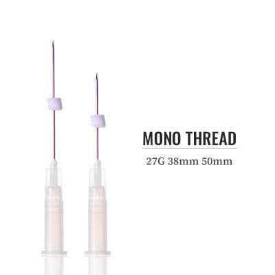 China High quality absorbable pdo mono lifting threads 27G 50mm for face body multi site liftingon for sale