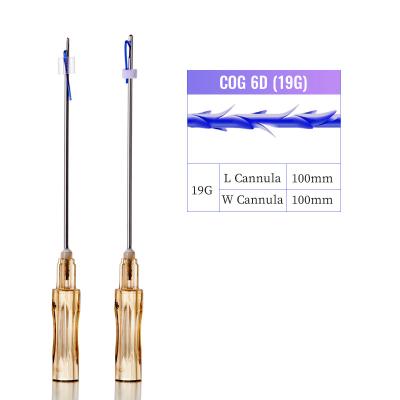 China Korea's hottest selling beauty product 360 Spiral L 19G 100mm PDO Cog 6D lift thread  for deep wrinkle for sale