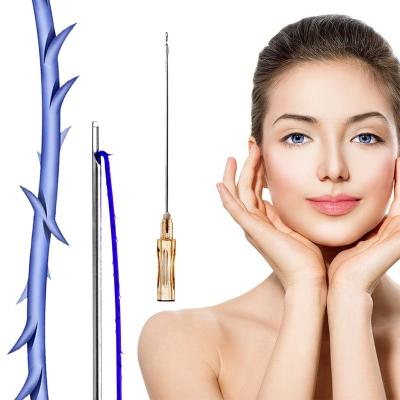 China best price anti-aging single polidioxanona fio de sutura silhouette pdo thread lift cannula blunt L cog 4D 21g 90mm for sale