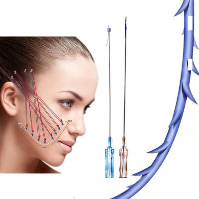 China face lifting suture certification distributors wanted lift absorbable  pdo thread L blunt cannula 4d cog 21g 90mm  with ce for sale