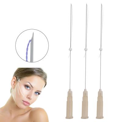 China CE COG 4D barbed suture with L Cannula 19g*100mm wire fact lift hilos tensores Pdo Thread for sale