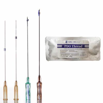 China Sterile Mono PDO Threads V Line Absorbable Face Twist Mono Barbed Nose Lift Thread for sale