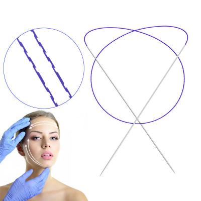 China korea lifting thread sharp needle 19g/100mm/380mm pdo double needle face lift pdo twin Molding thread lift double chin Forehead for sale