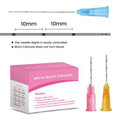 China Disposable Micro Blunt Cannula Needle 25g 70mm For Hyaluronic Acid Fillers for sale