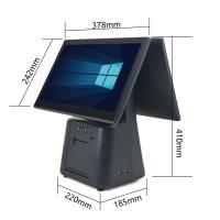 China Portable Dual Monitor POS 15.6 Inch Integrated POS System Black for sale