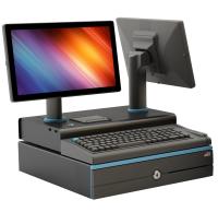 China 14 Inch Dual Display POS System 12V 5A Self Checkout POS System For Restaurants Supermarkets Retail Shops for sale