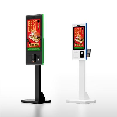 China Face Recognition Self Service Ordering Kiosk 1920*1080 Self Order POS System Black / White for sale