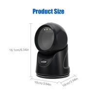 China CMOS Hands Free Barcode Scanner Bluetooth 2D Tabletop Barcode Scanner For Warehouse Supermarket for sale