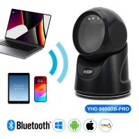 China CMOS Hands Free Barcode Scanner Bluetooth 2D Tabletop Barcode Scanner For Warehouse Supermarket for sale