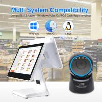 China USB Desktop QR Code Scanner Auto Sensing Desktop Barcode Reader For Supermarket Restaurant for sale