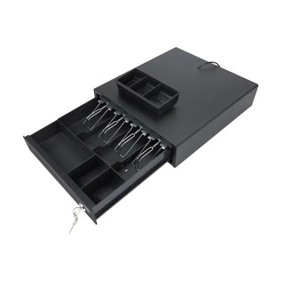 China Durable Steel Cash Box RJ11 Locked Cash Drawer Robust With Multi Layer Dividers for sale