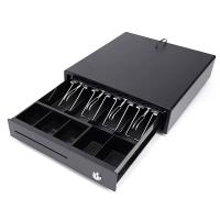 China Rust Proof Heavy Duty Cash Box Black White Money Storage Box With Multiple Layers for sale