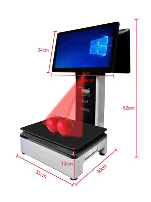 China Visual Recognition AI Weighing Scale Self Service PC Scales For Supermarket Fresh Fruit And Cooked Food for sale